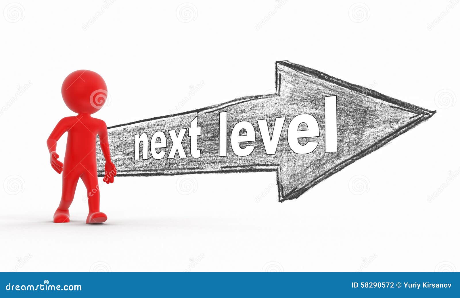 Man and Next Level (clipping Path Included) Stock Illustration ...