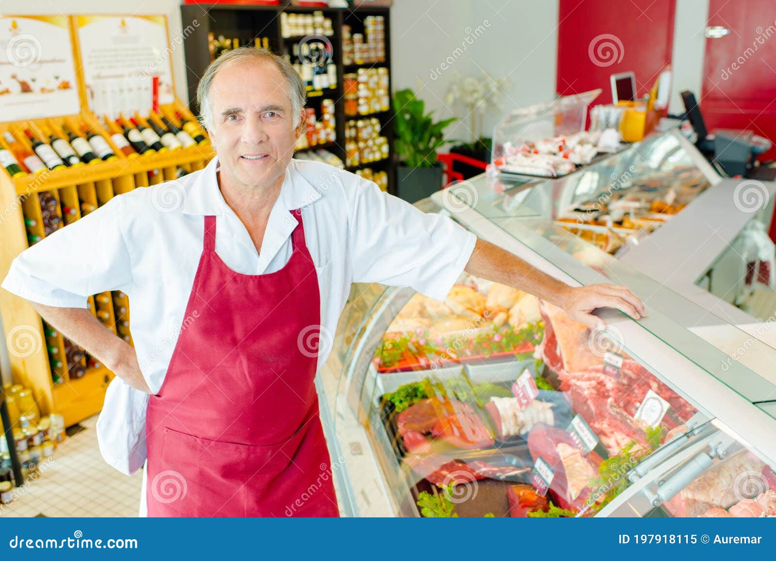 Man next to counter stock image. Image of goods, look - 197918115
