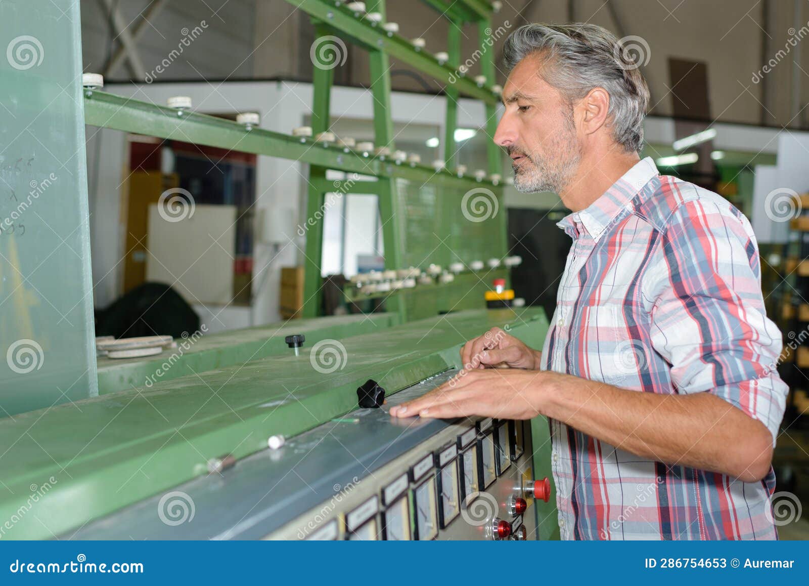 Man Next To Industrial Machine Stock Image - Image of caucasian ...