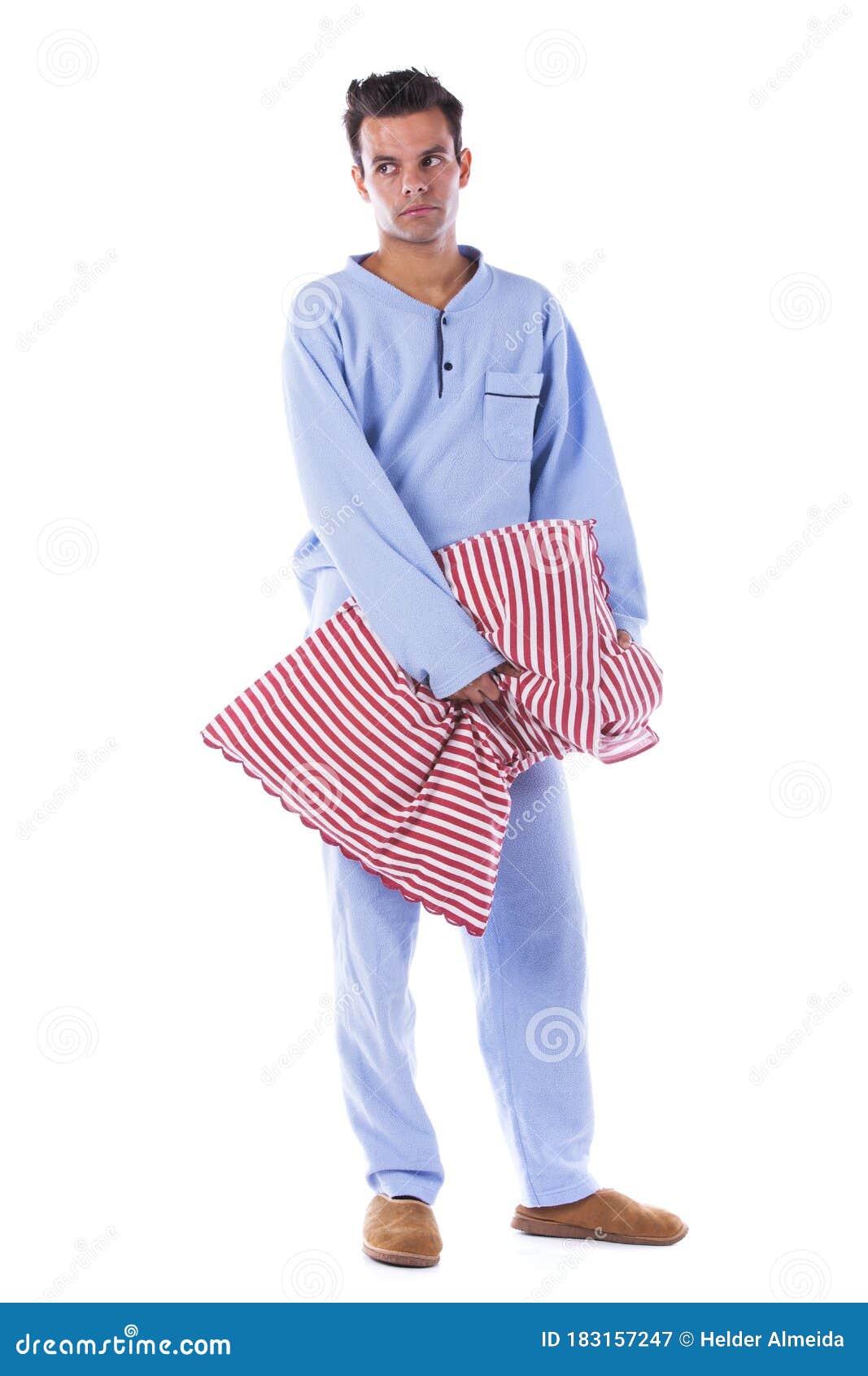 Man with nightclothes stock image. Image of pajamas - 183157247