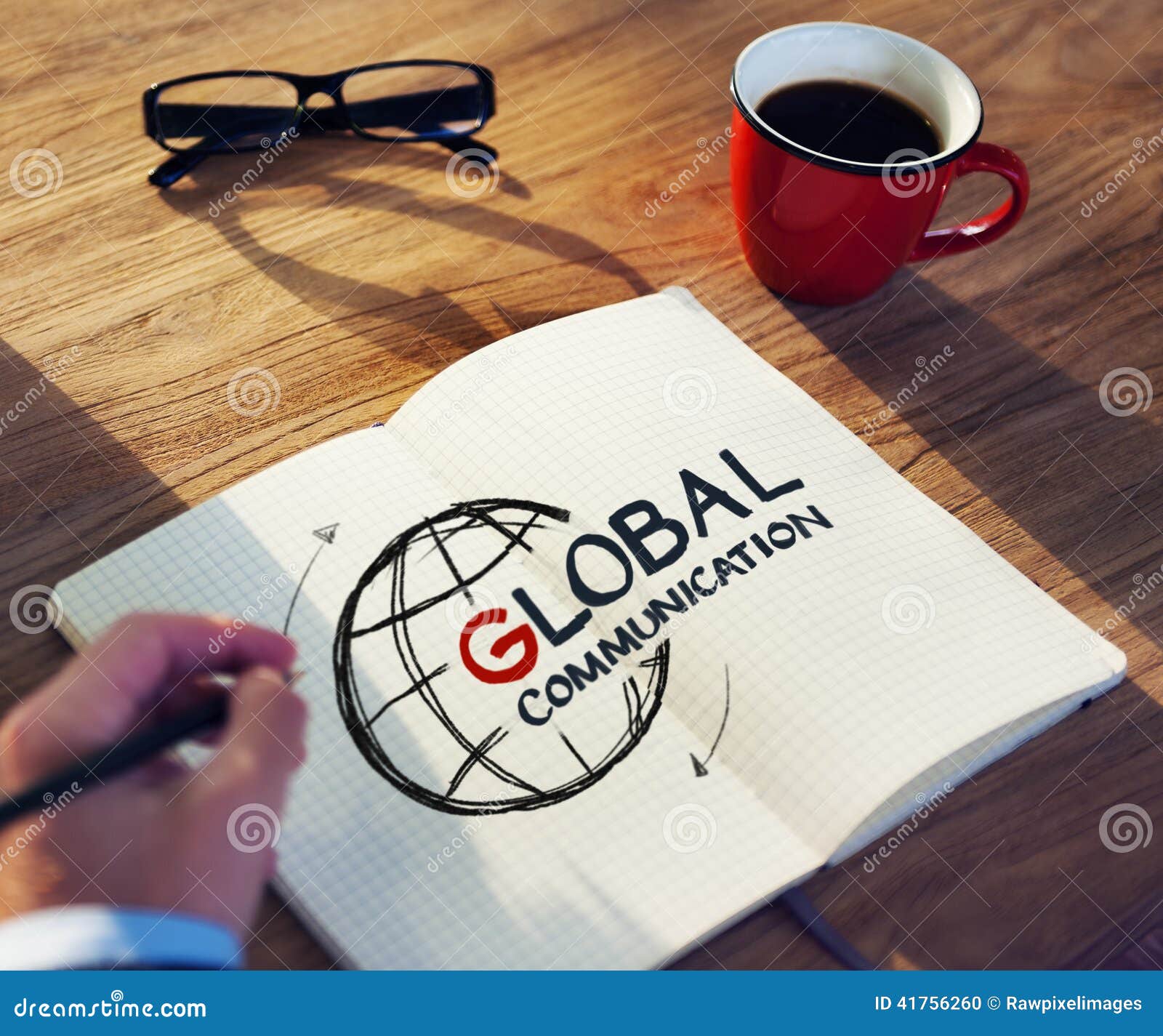 Man with a Note and Global Communications Concept Stock Photo - Image ...
