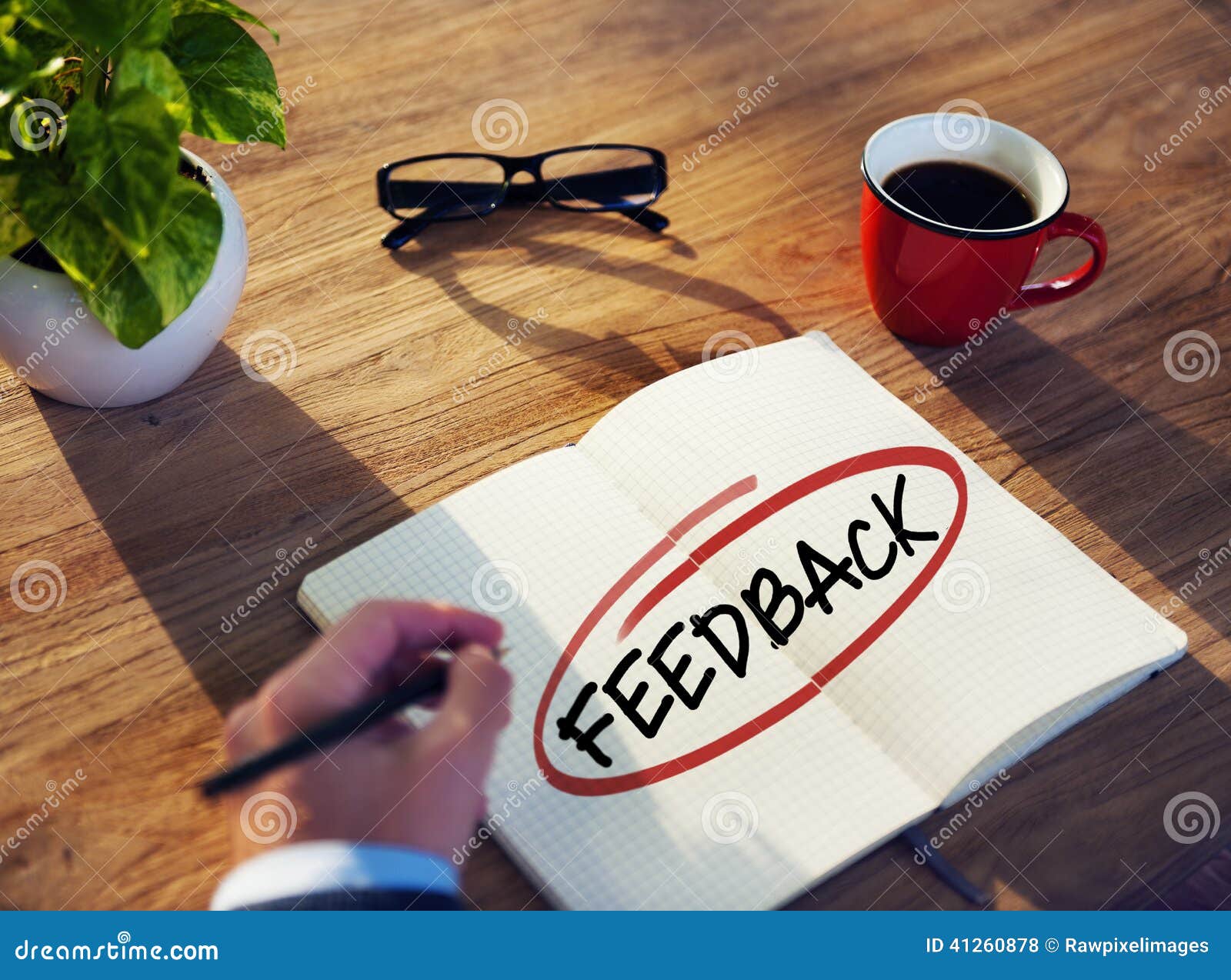 Man with Note Pad and Feedback Concepts Stock Photo - Image of ...