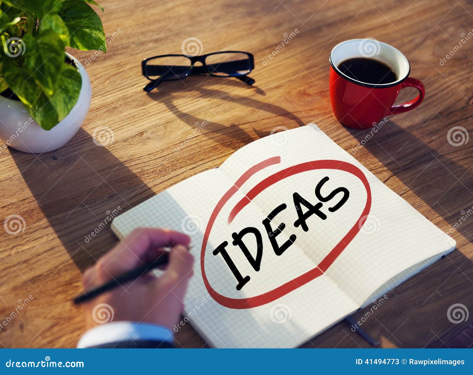 Man with Note Pad and Ideas Concept Stock Image - Image of pencil ...