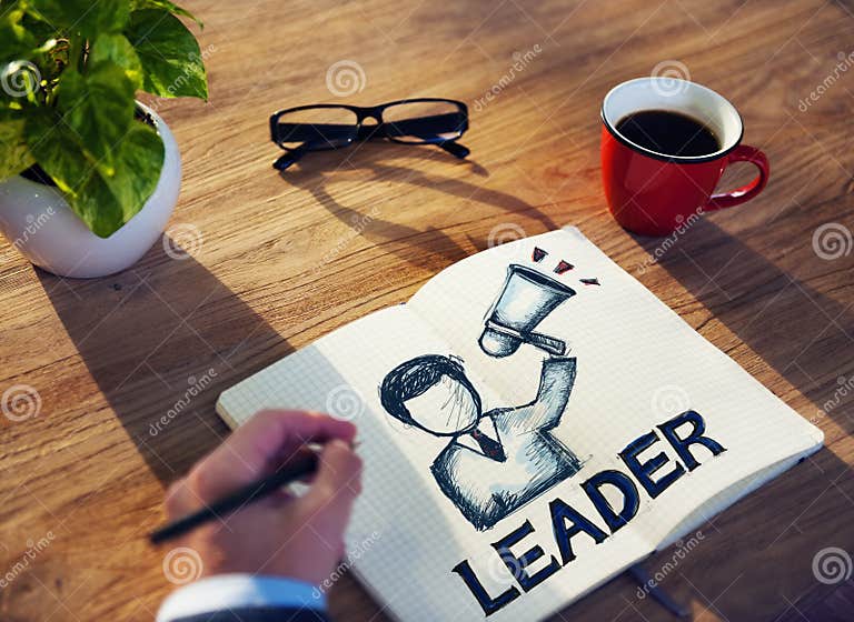 Man with Note Pad and Leadership Concepts Stock Photo - Image of paper ...
