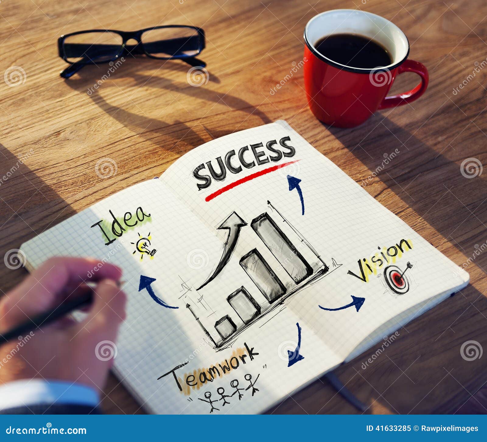 Man with a Note and Success Concept Stock Image - Image of improvement ...