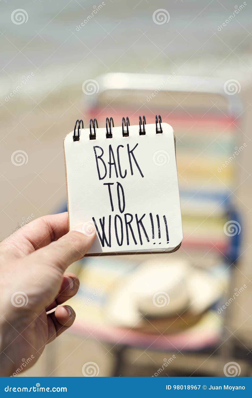 Man with a Note with the Text Back To Work Stock Image - Image of place ...