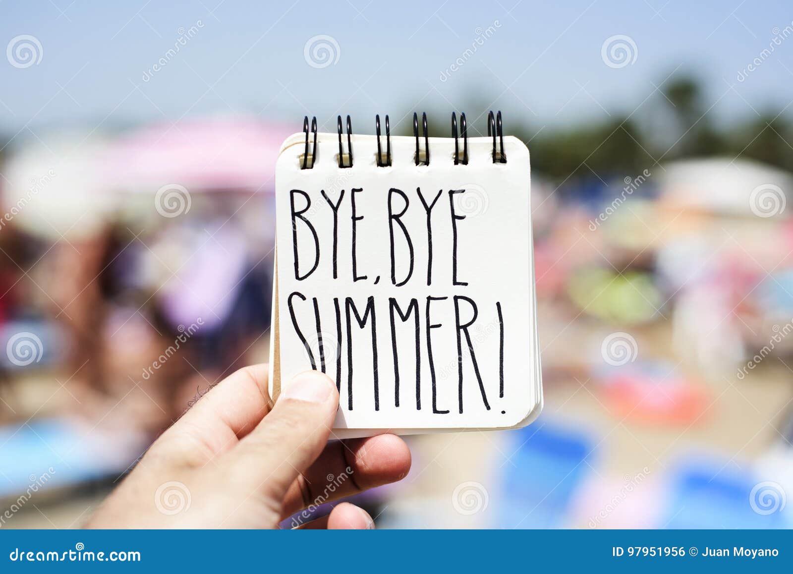 Man with a Note with the Text Bye Bye Summer Stock Photo - Image of ...