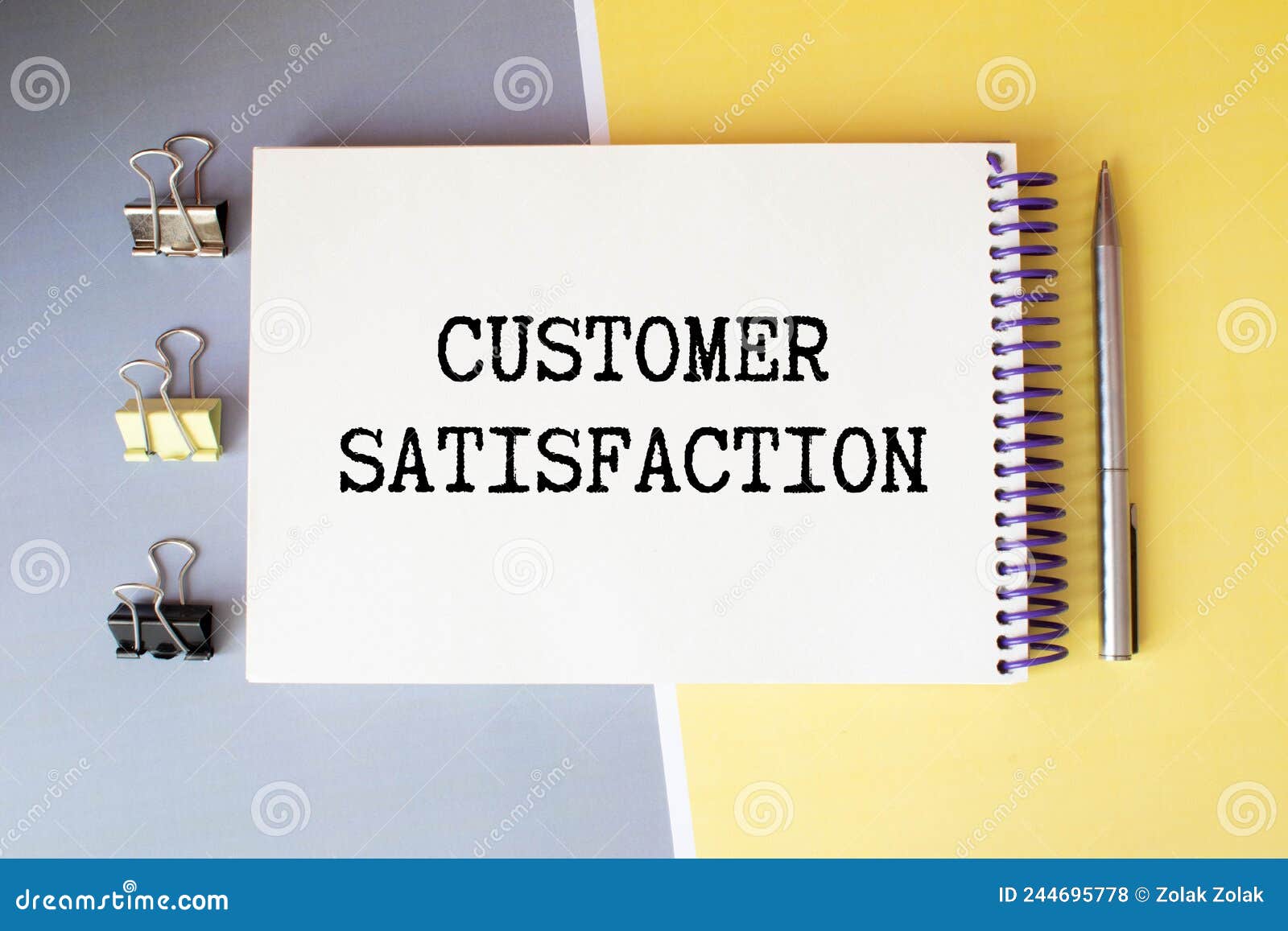 Man with a Note and a Word Customer Satisfaction Stock Photo - Image of ...