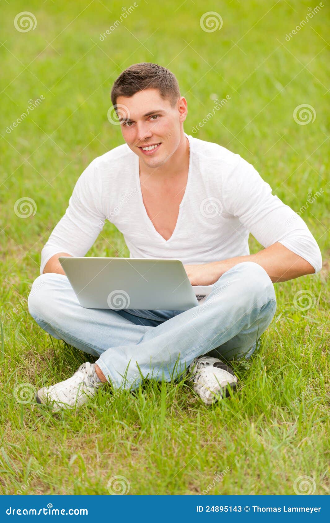 Man with notebook stock image. Image of computer, field - 24895143