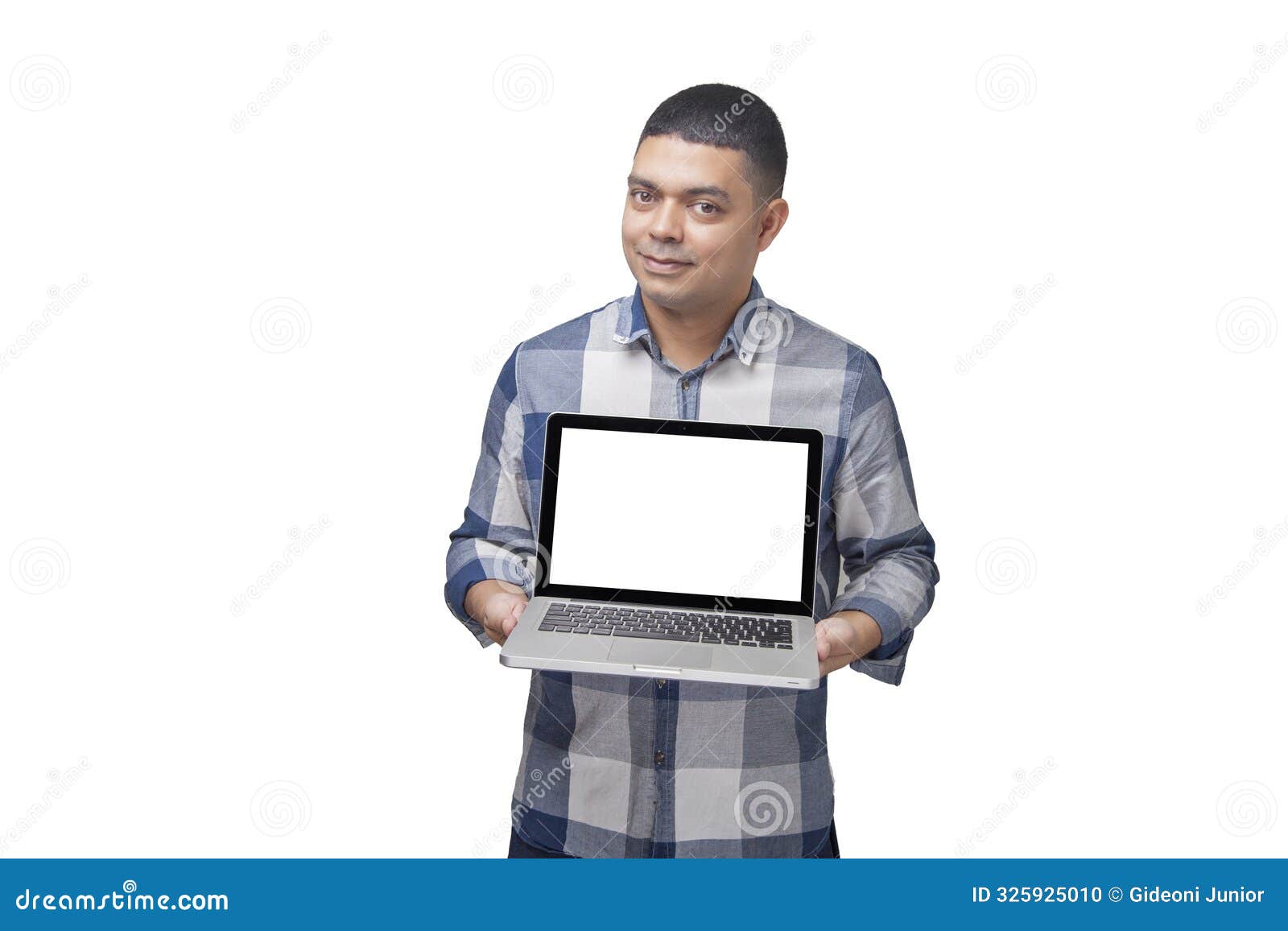 Man with Notebook in Hands Pointing and Interacting with the Screen ...
