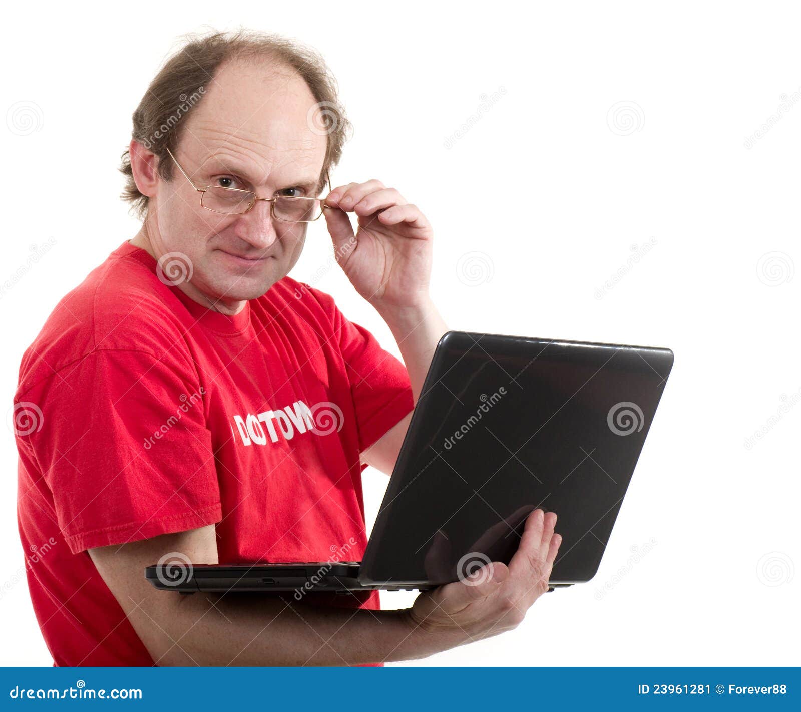 Man with Notebook on White Background. Stock Image - Image of isolated ...
