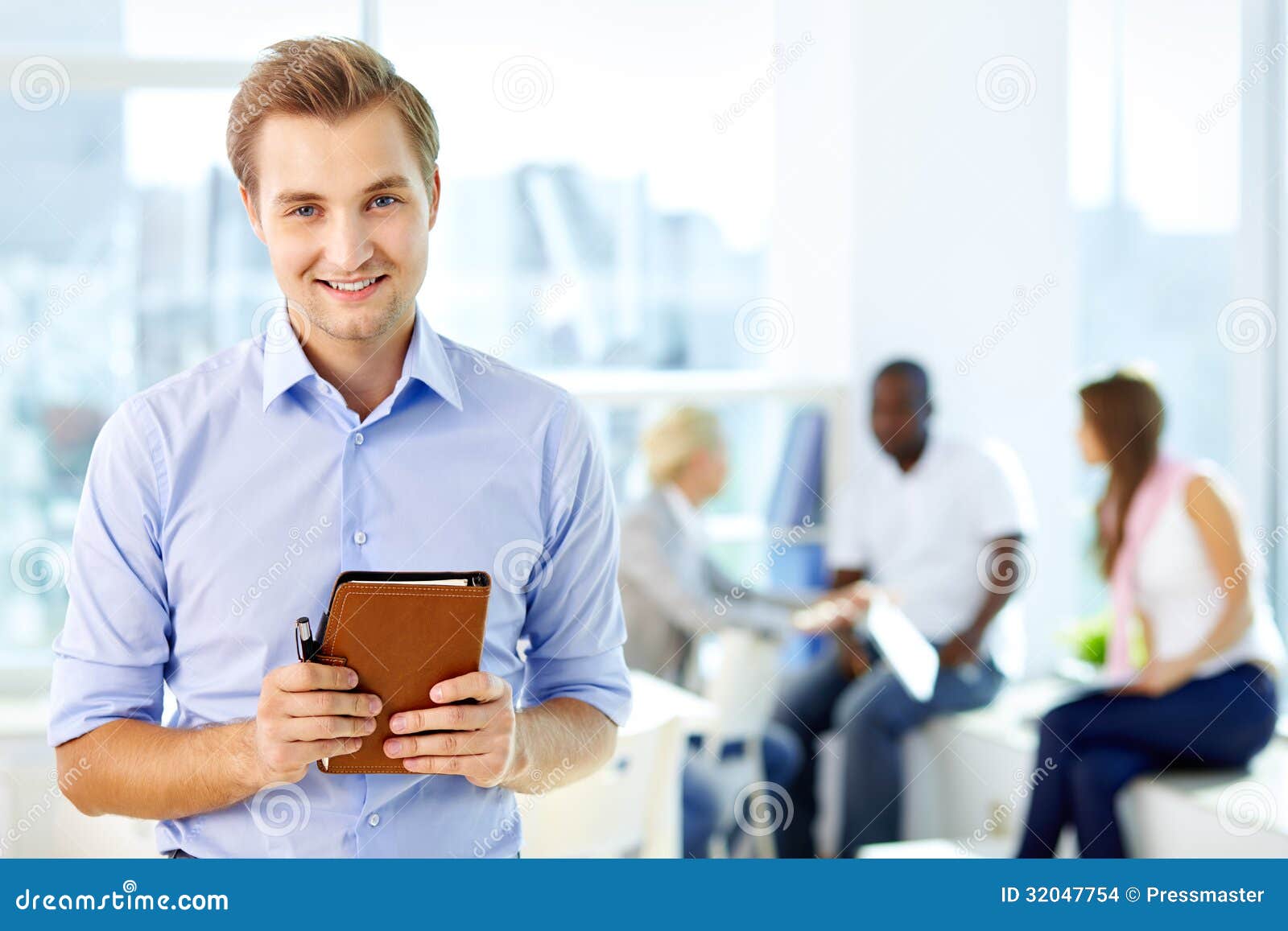 Man with notepad stock photo. Image of happy, caucasian - 32047754