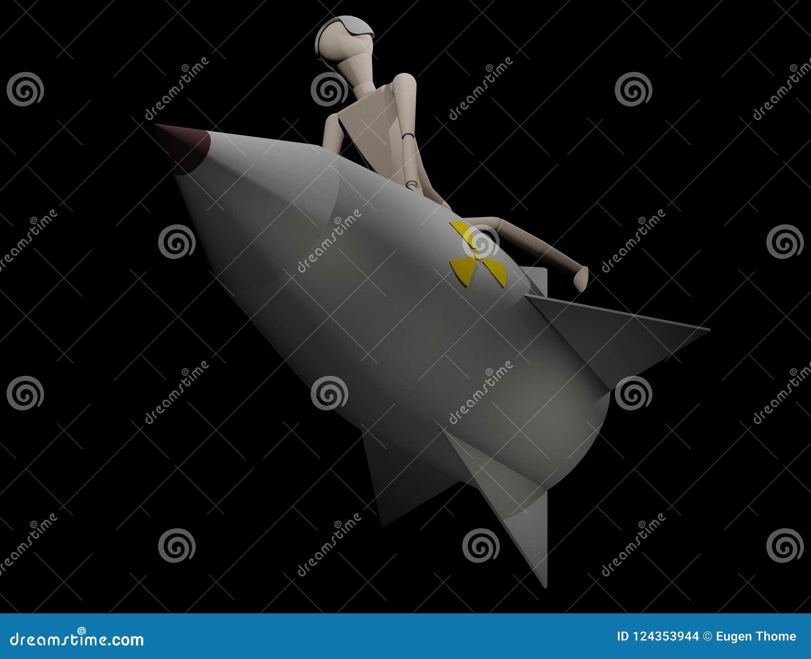 Man on a nuclear bomb stock illustration. Illustration of ballistic ...