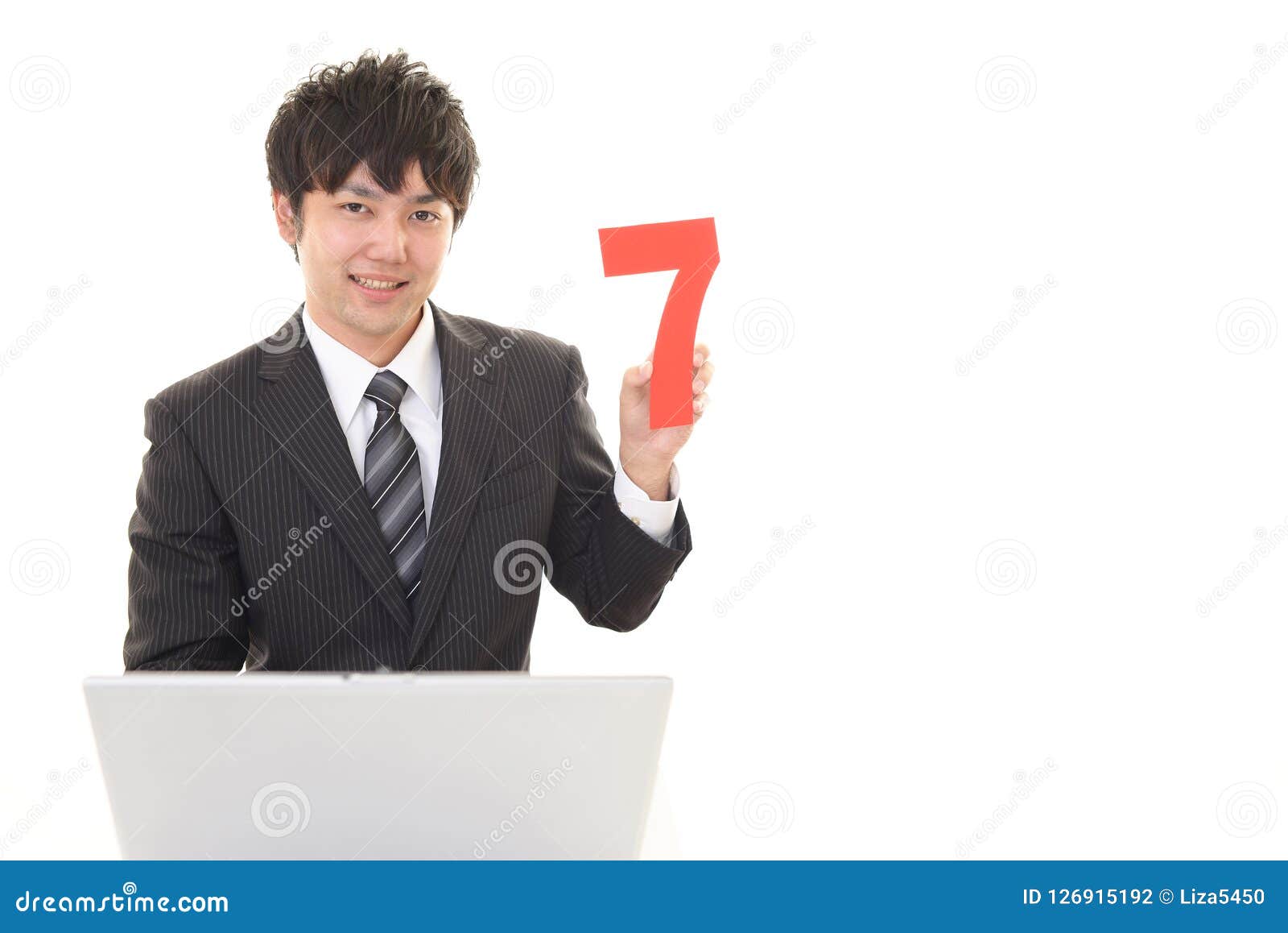 Man with a number stock photo. Image of attractive, happiness - 126915192