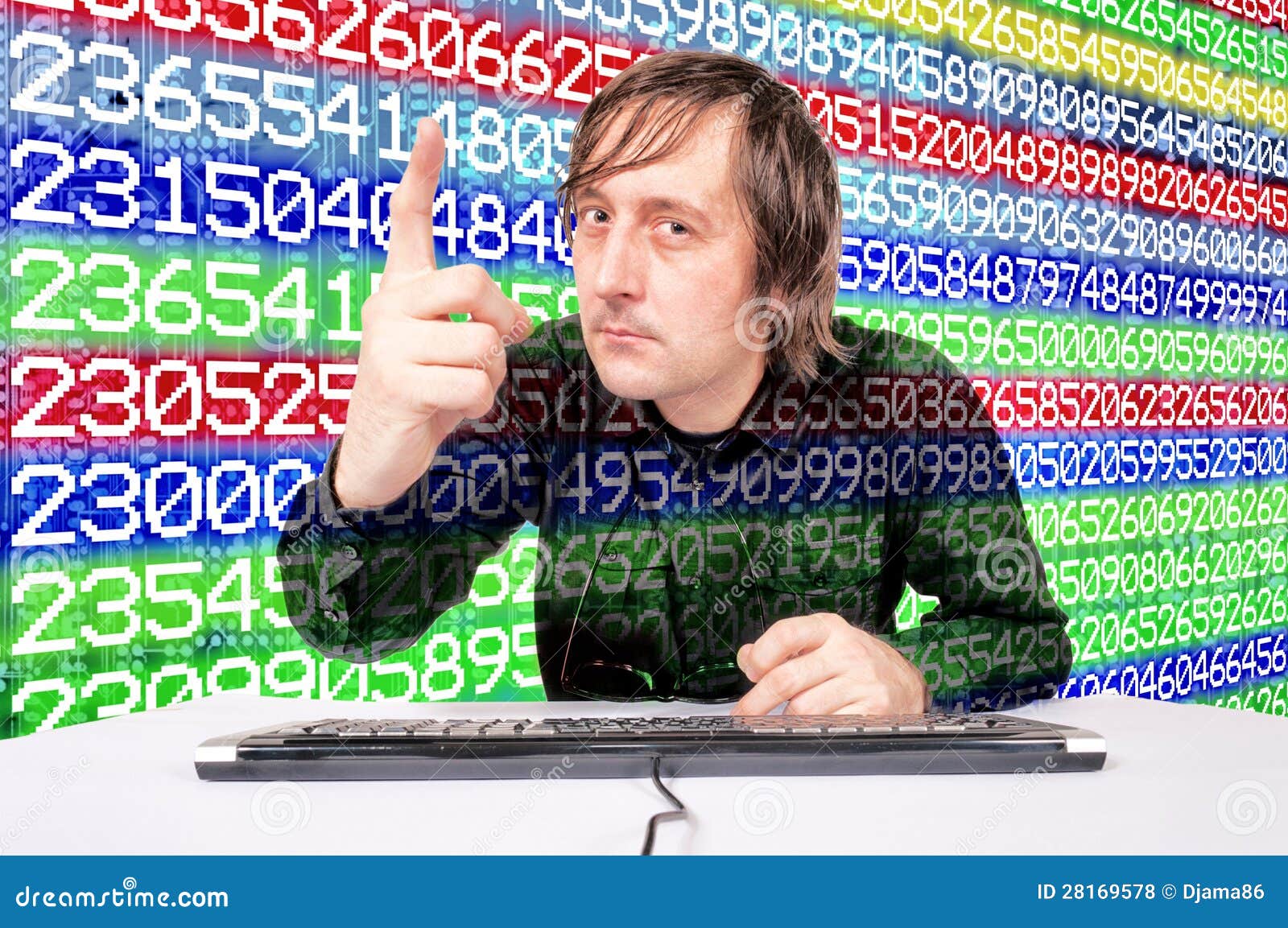 Man and numbers stock photo. Image of calculate, collage - 28169578