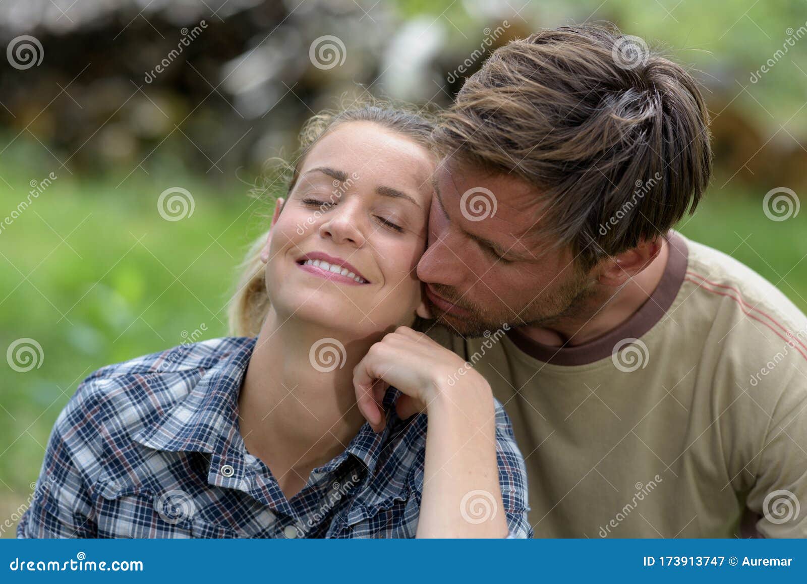 Man Nuzzling Girlfriends Ear Stock Image - Image of darling, emotions ...