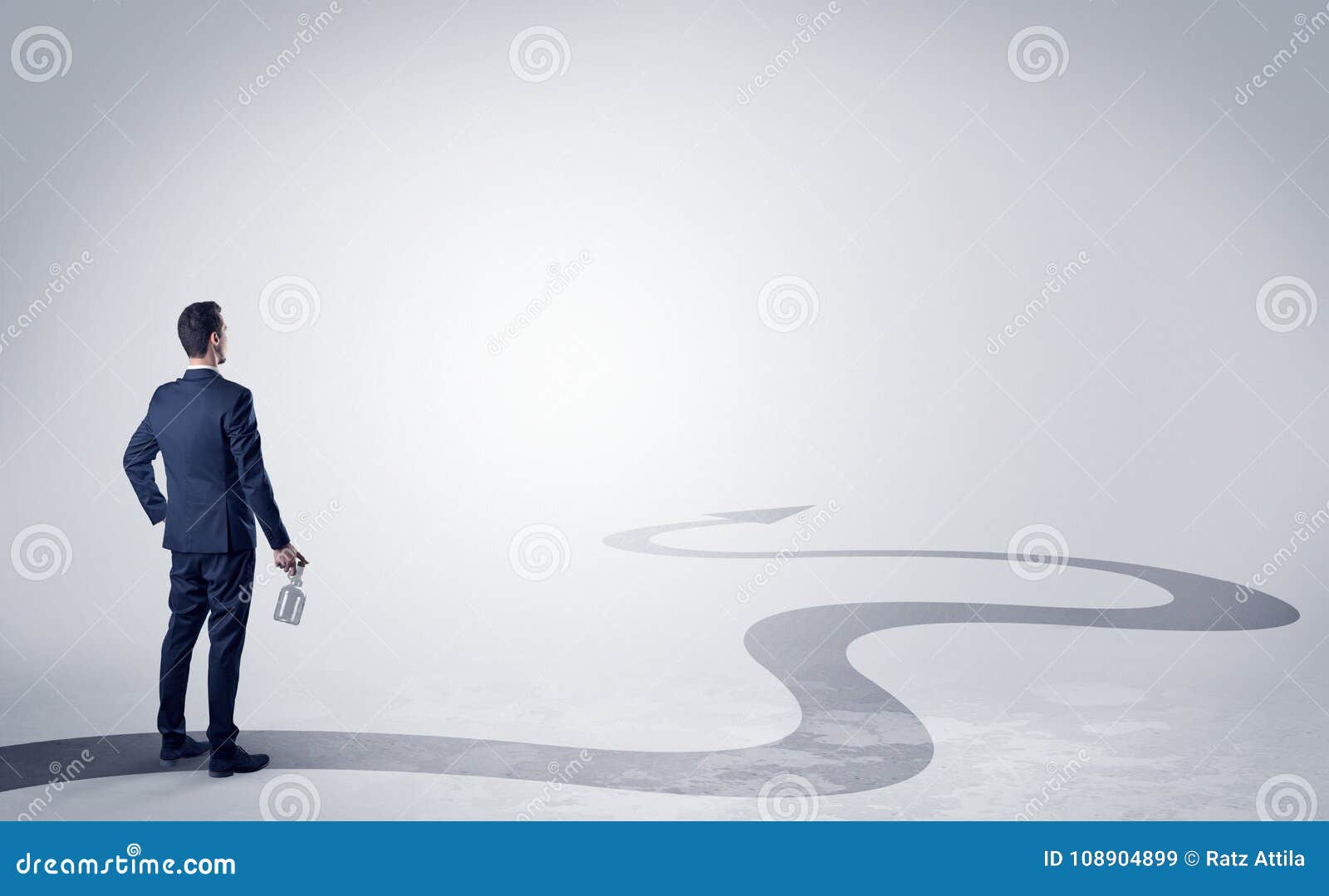 Man on the Direction of Success Stock Image - Image of corporate, light ...
