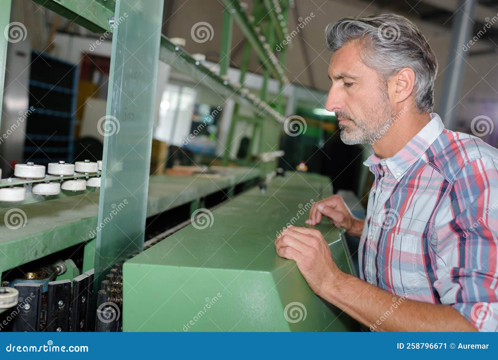 Man Observing Industrial Machine Stock Image - Image of skilled ...