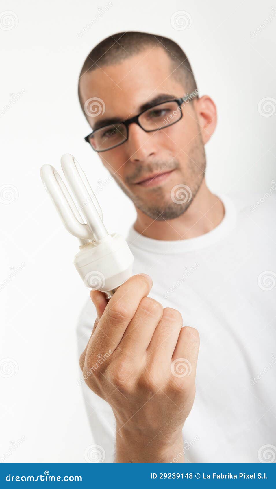 Man observing light bulb stock photo. Image of saving - 29239148