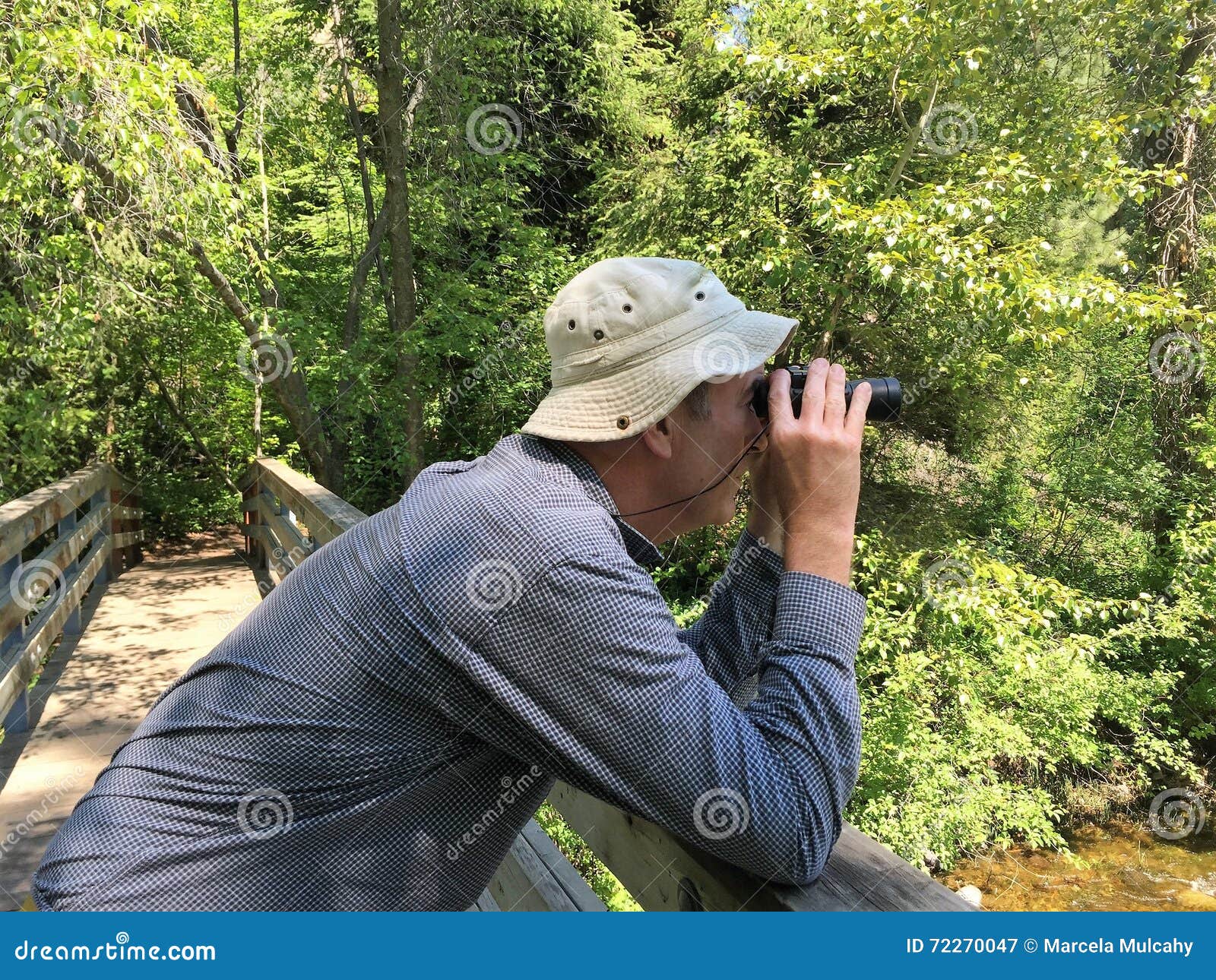 Man observing nature stock image. Image of binoculars - 72270047