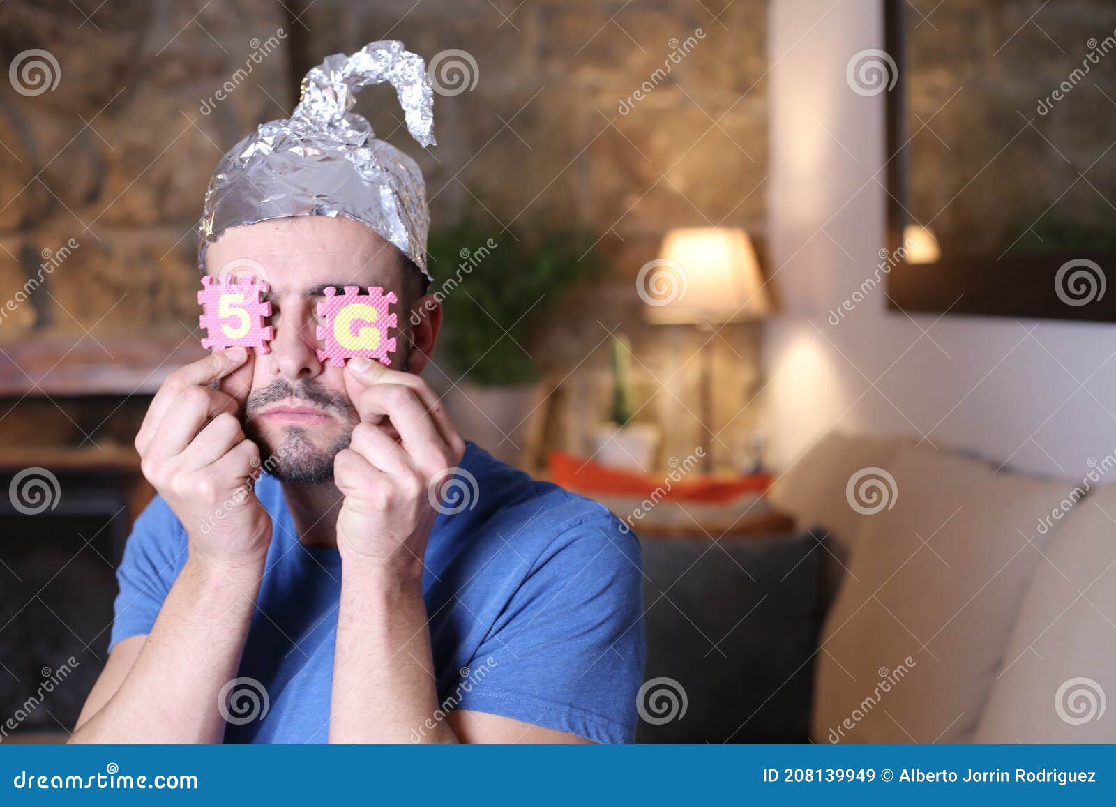 Man Obsessed with 5G Technology Stock Image - Image of connection ...