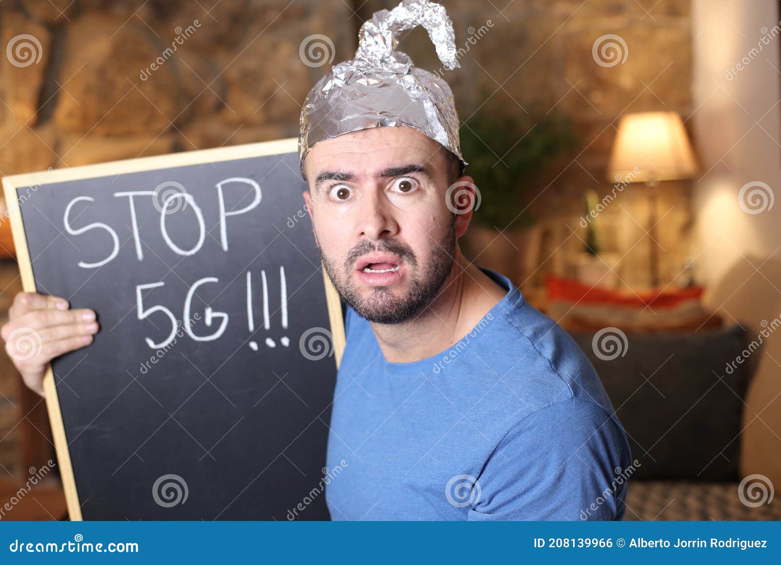Man Obsessed with 5G Technology Stock Photo - Image of person, mental ...