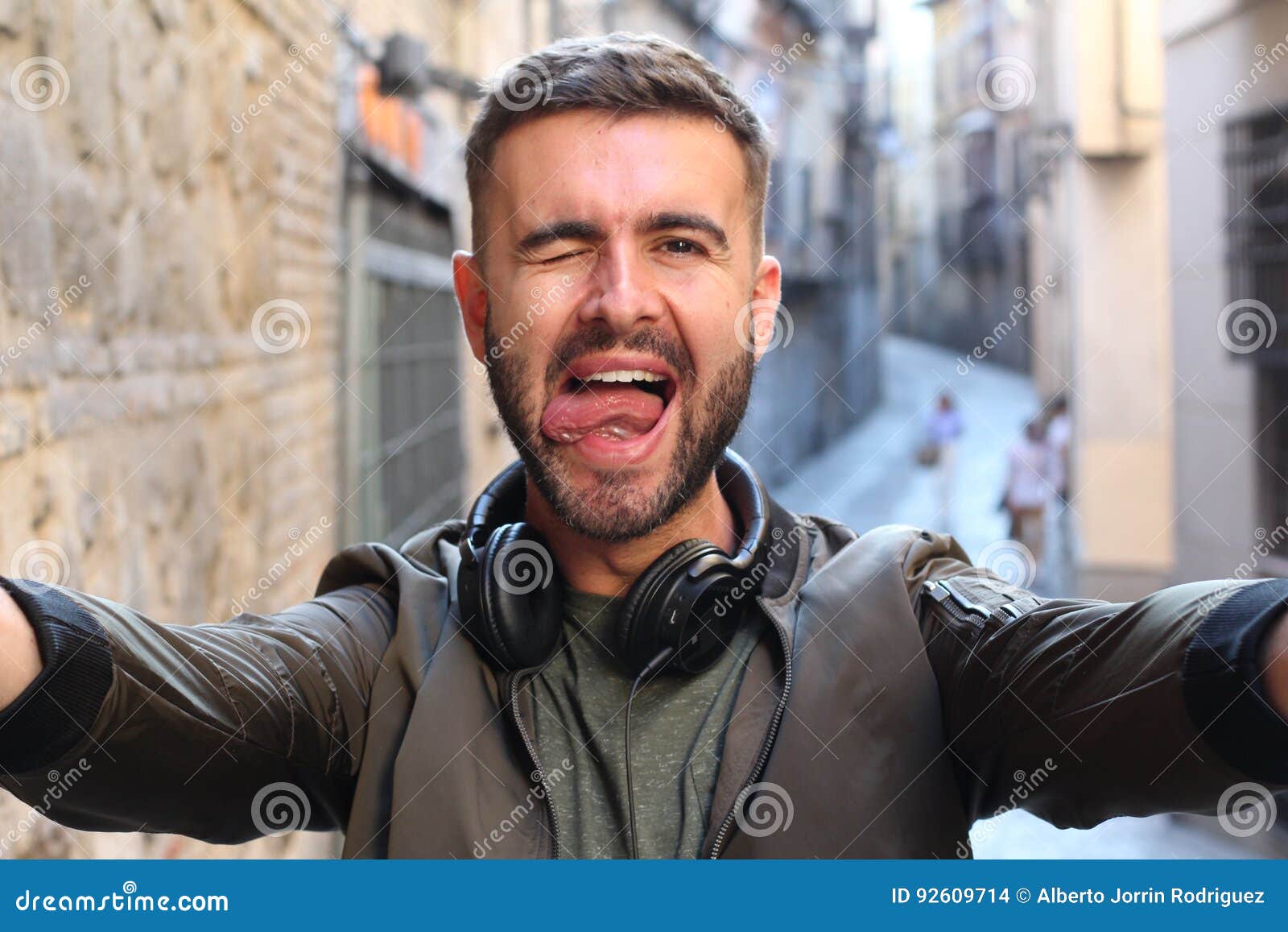Man with an Obsession for Taking Selfies Selfitis Stock Photo - Image ...