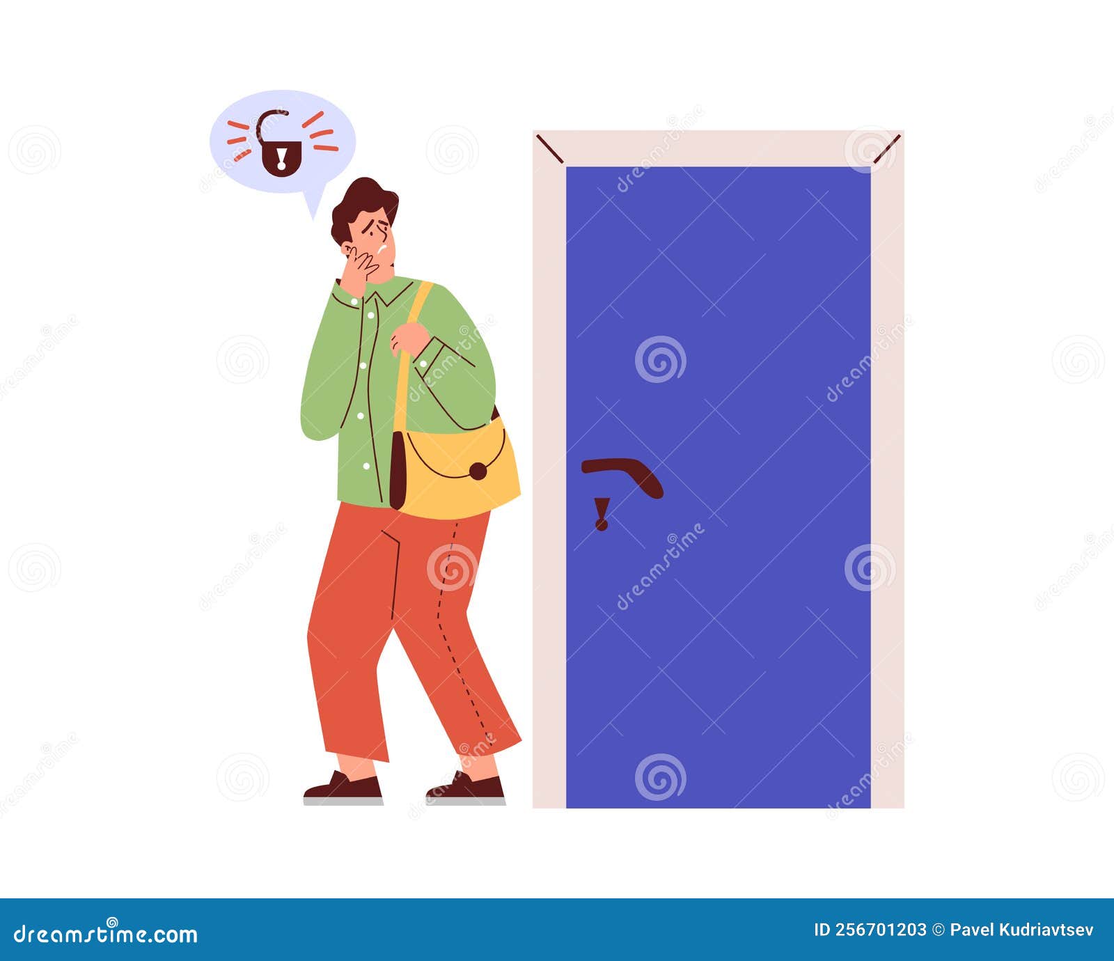 Man with OCD Obsessive Compulsive Disorder Experiences Anxiety, Vector ...