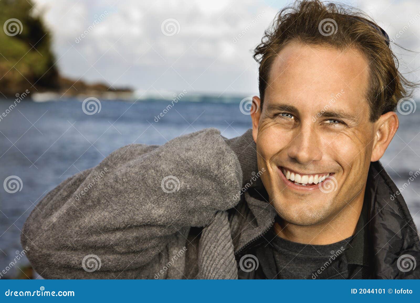 Man by Ocean in Maui, Hawaii. Stock Image - Image of viewer, horizontal ...