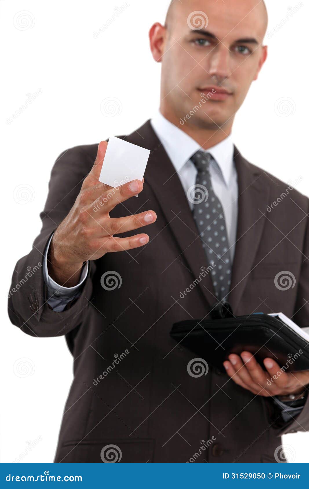 Man offering business card stock photo. Image of business - 31529050