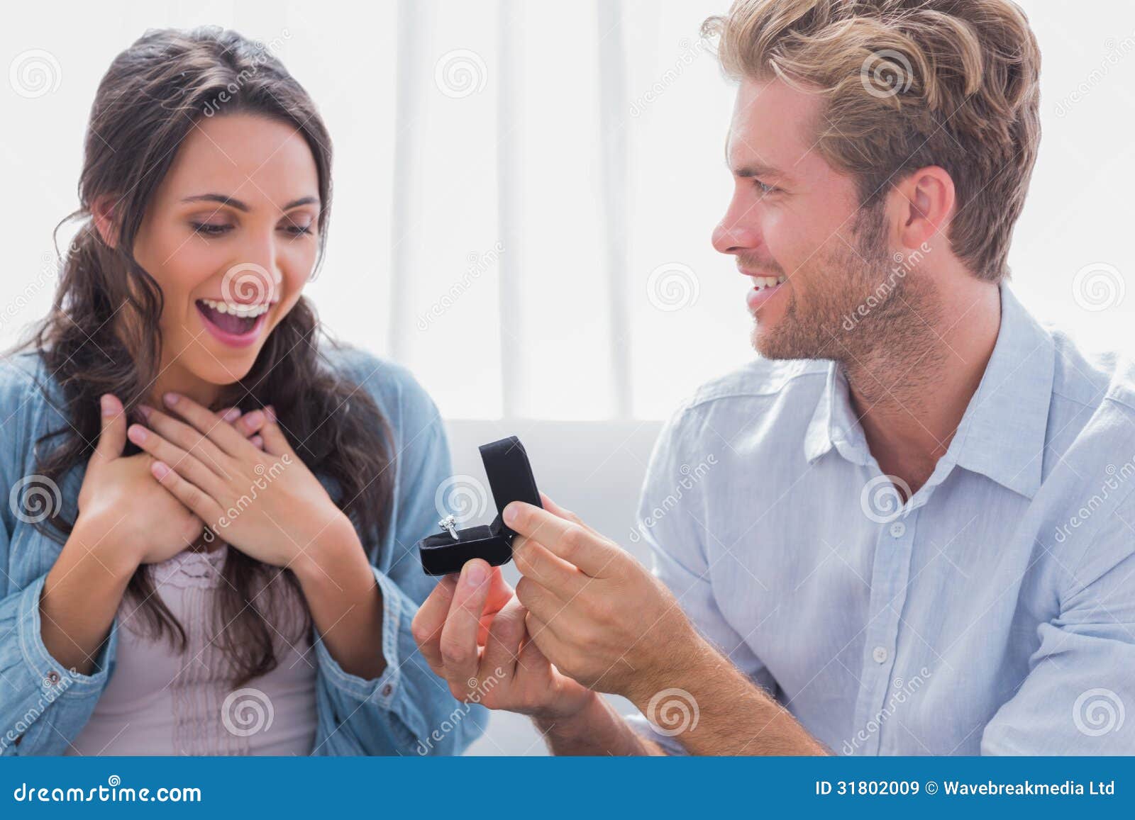 Man Offering an Engagement Ring To His Partner Stock Image - Image of ...