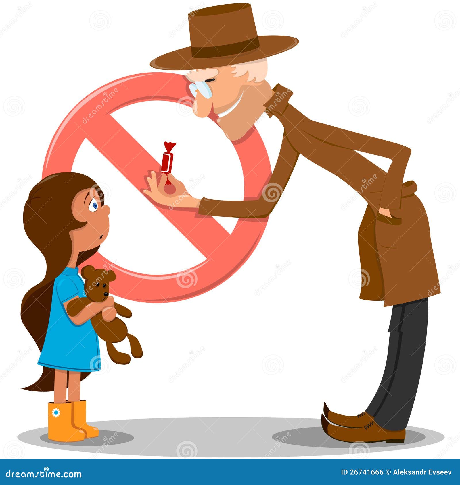 Man offering girl a sweet stock vector. Illustration of stop - 26741666