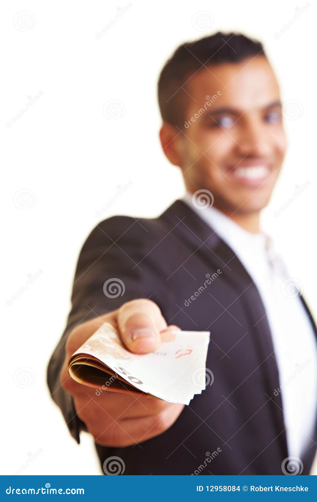 Man offering money stock photo. Image of people, head - 12958084