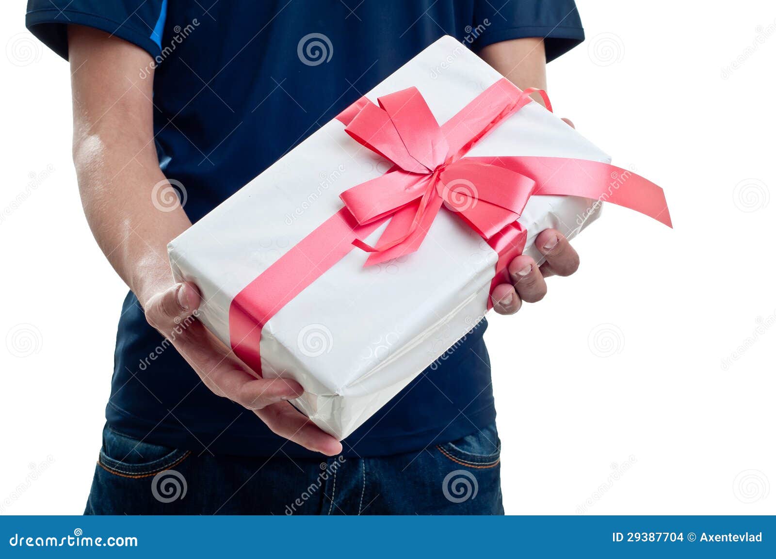 Man offering a present stock photo. Image of holiday - 29387704