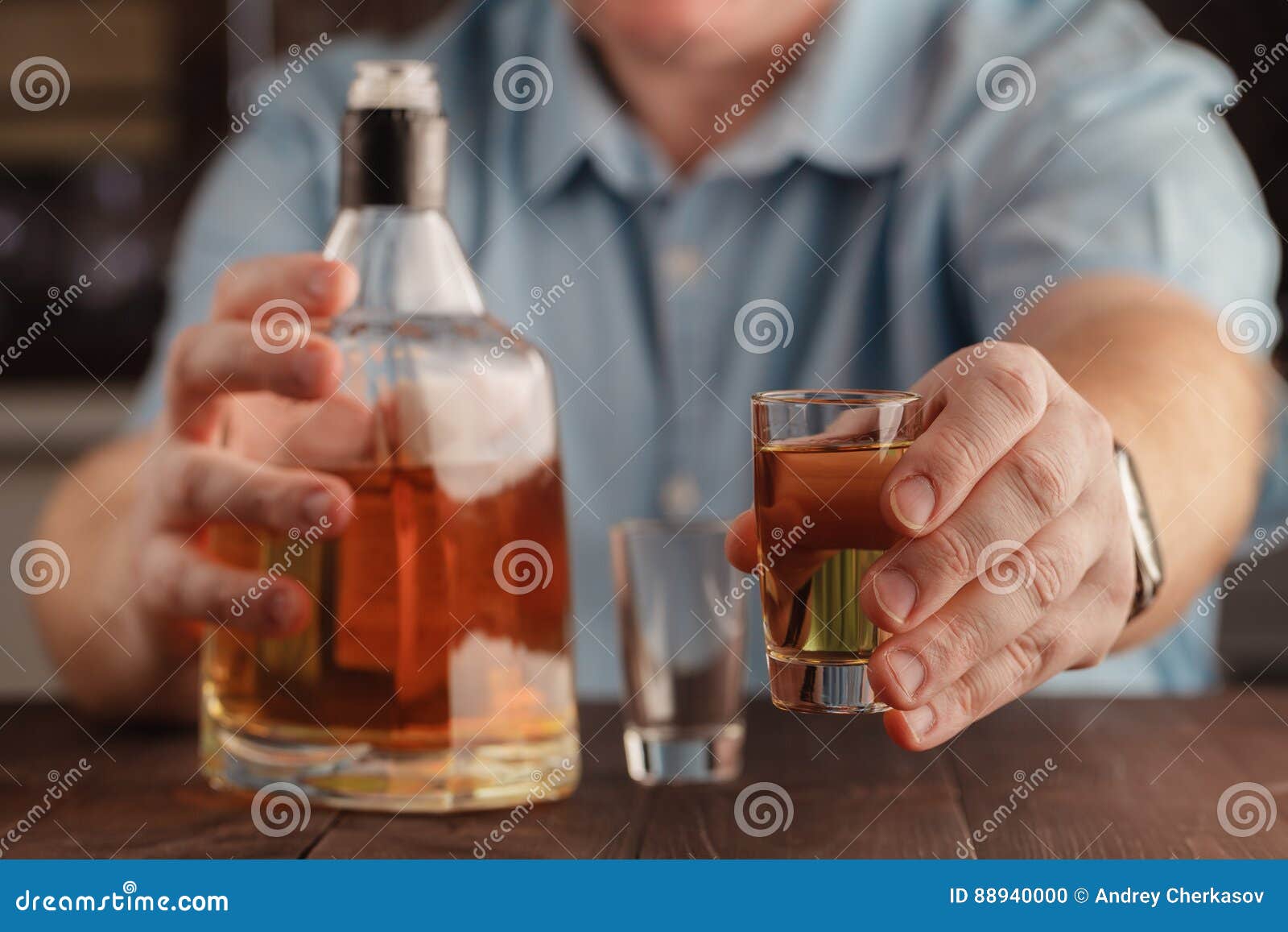 Man Offering Some Shot of Alcohol As a Solution To Your Problems Stock ...