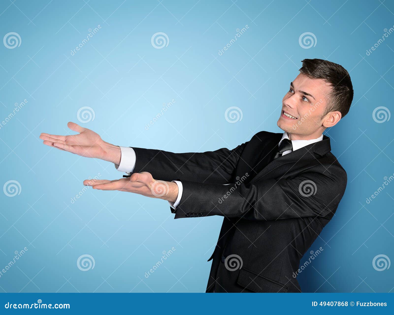 Man offering something stock photo. Image of happy, cheerful - 49407868