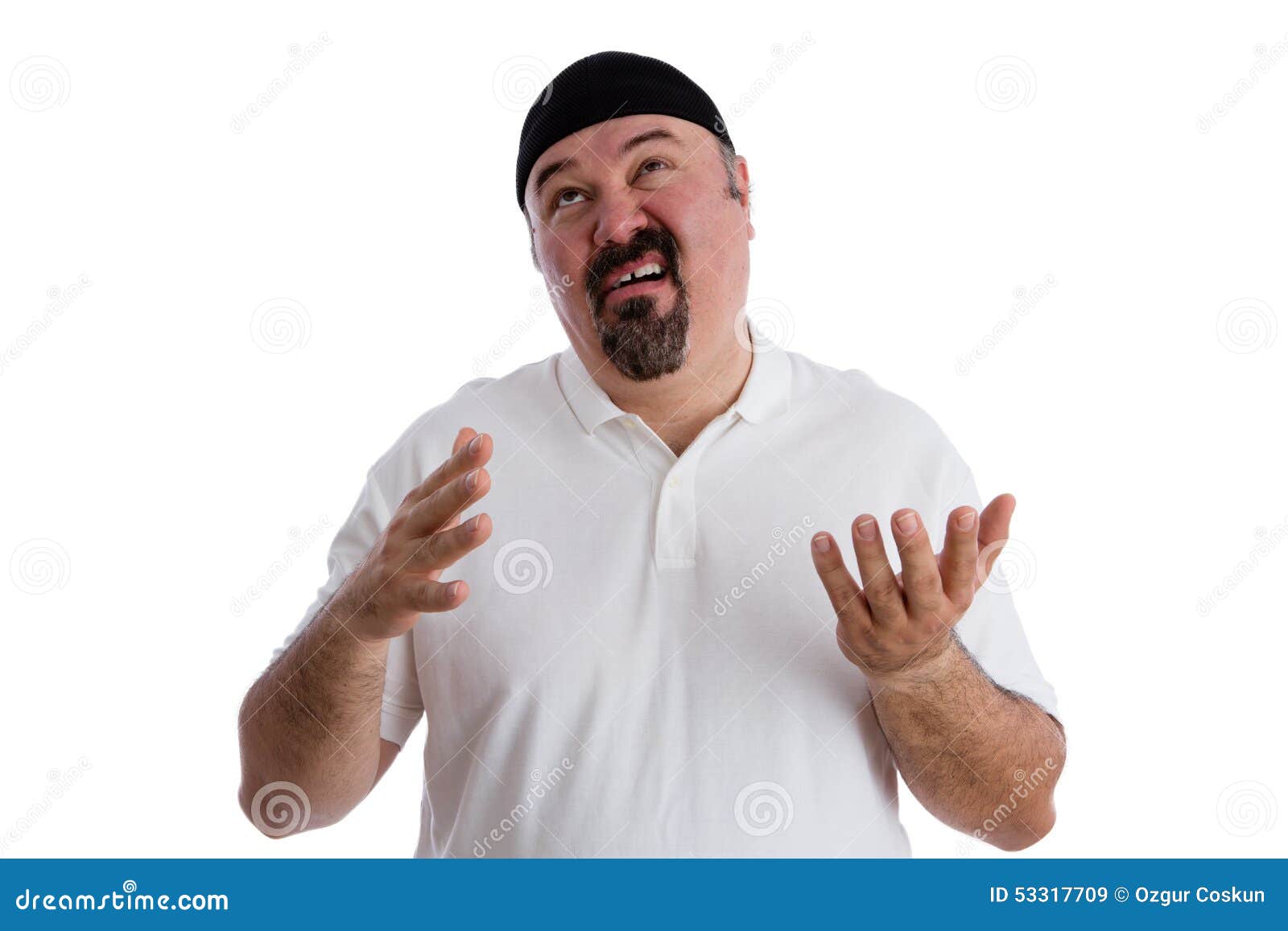 Man Offering Up a so-so Prayer Stock Image - Image of neutral, prayer ...