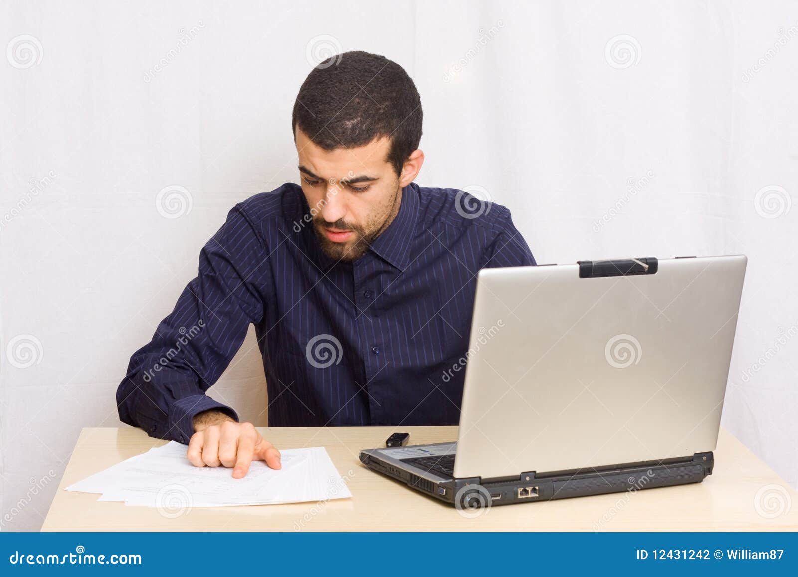 Man at office stock photo. Image of people, work, writing - 12431242