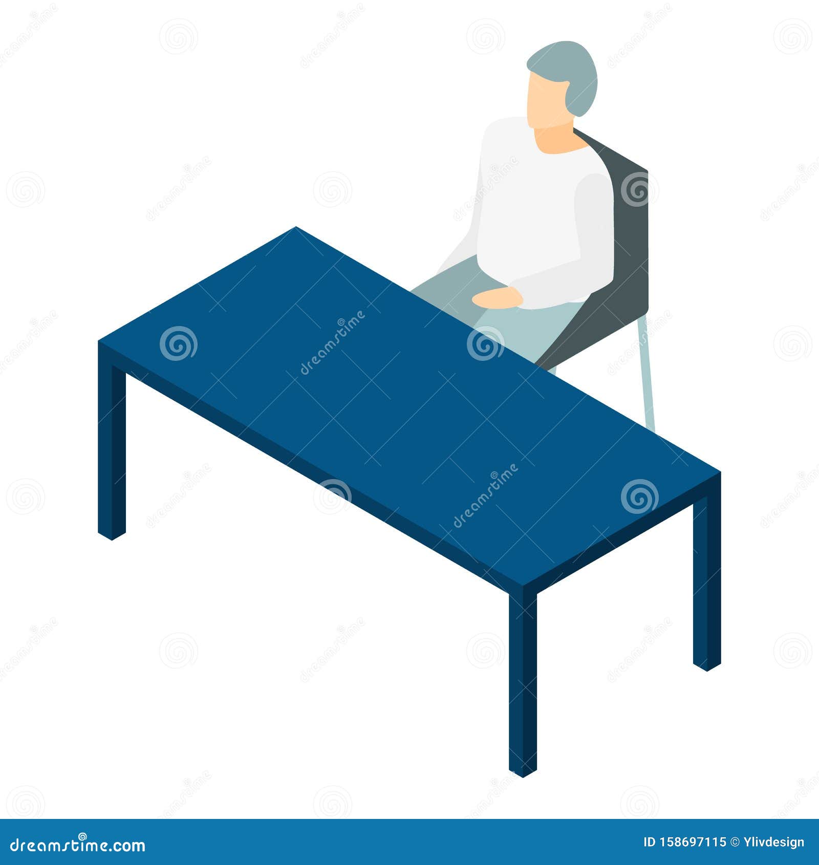 Man Office Desktop Icon, Isometric Style Stock Vector - Illustration of ...