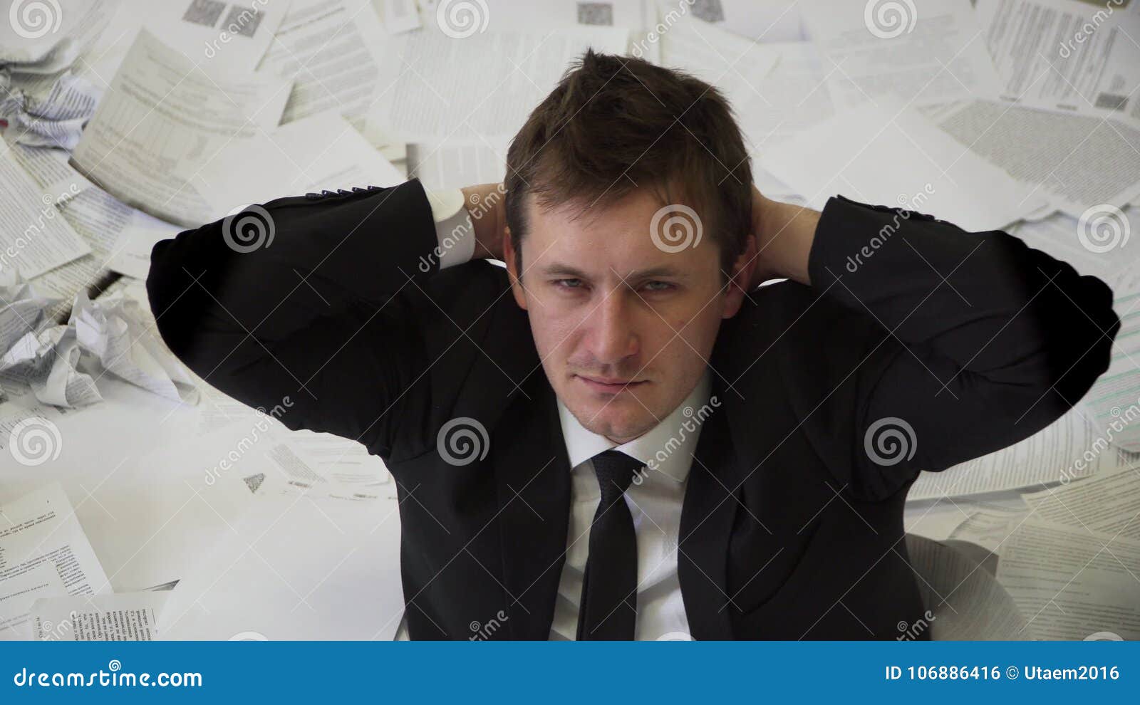 The Man in the Office Drowning in Paper Stock Footage - Video of ...