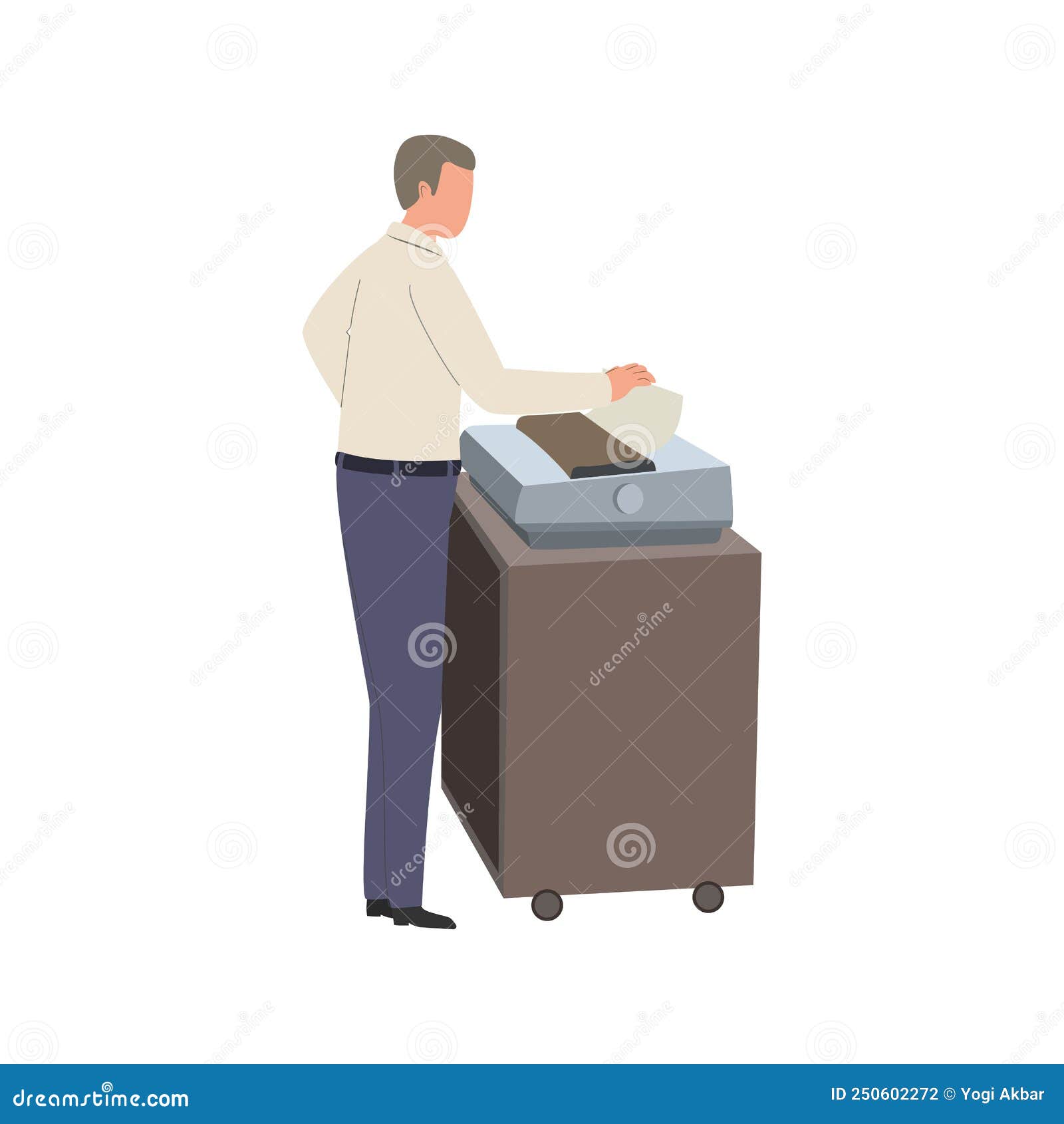 Man In Office Makes Photocopies Of Documents Using Multifunctional ...