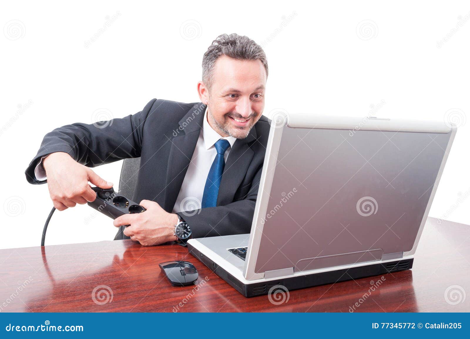 Man at Office Plugging in Electricity Wire Stock Photo - Image of hand ...