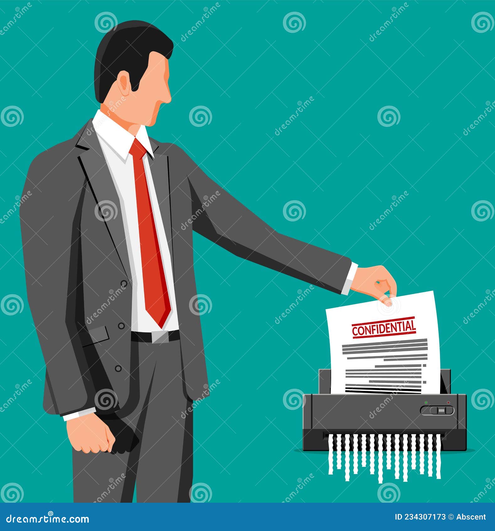 Shredding Documents Black Icon Concept. Shredding Documents Flat Vector ...