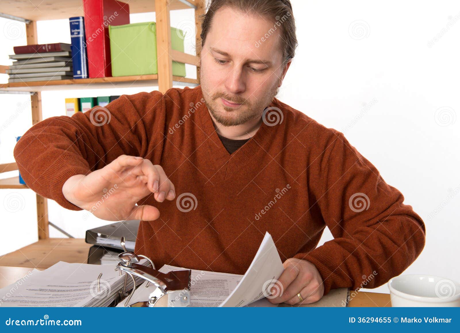 Man in office is working stock image. Image of clerk - 36294655