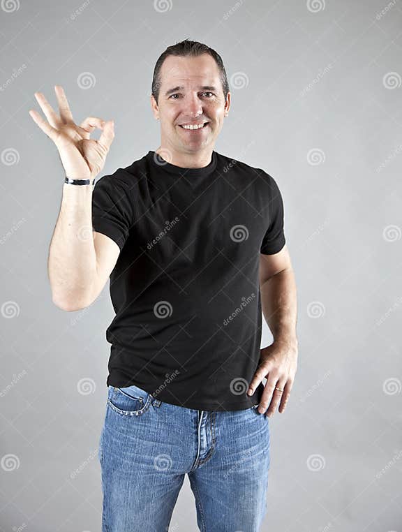 Man ok sign stock image. Image of celebrate, portrait - 18484301