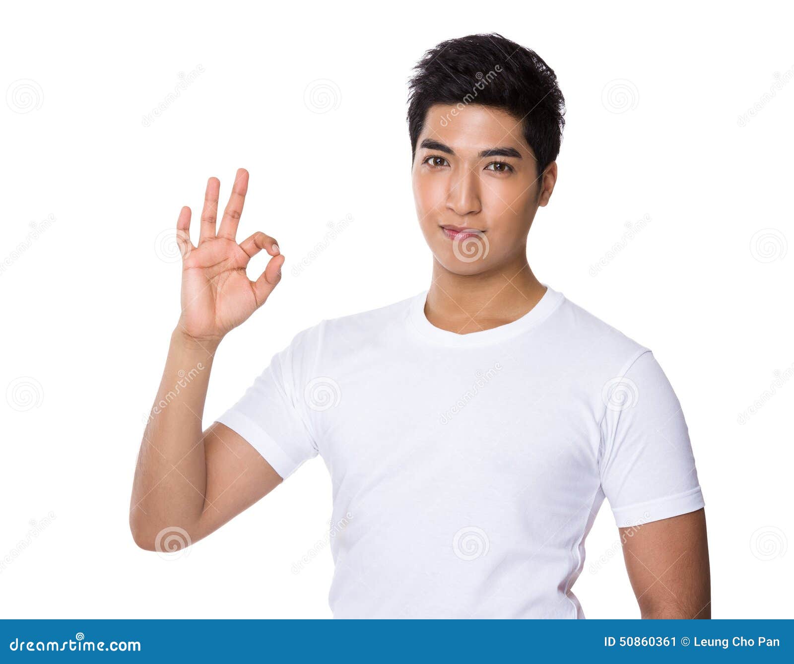 Man with ok sign stock image. Image of sport, portrait - 50860361