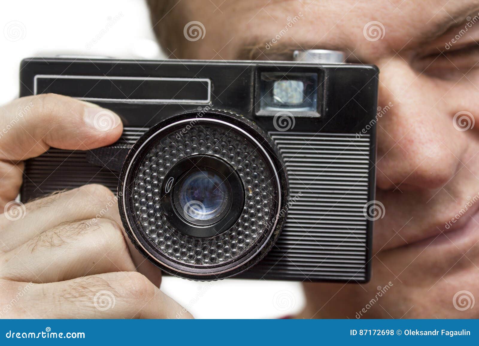 Man with old camera stock photo. Image of young, technology - 87172698