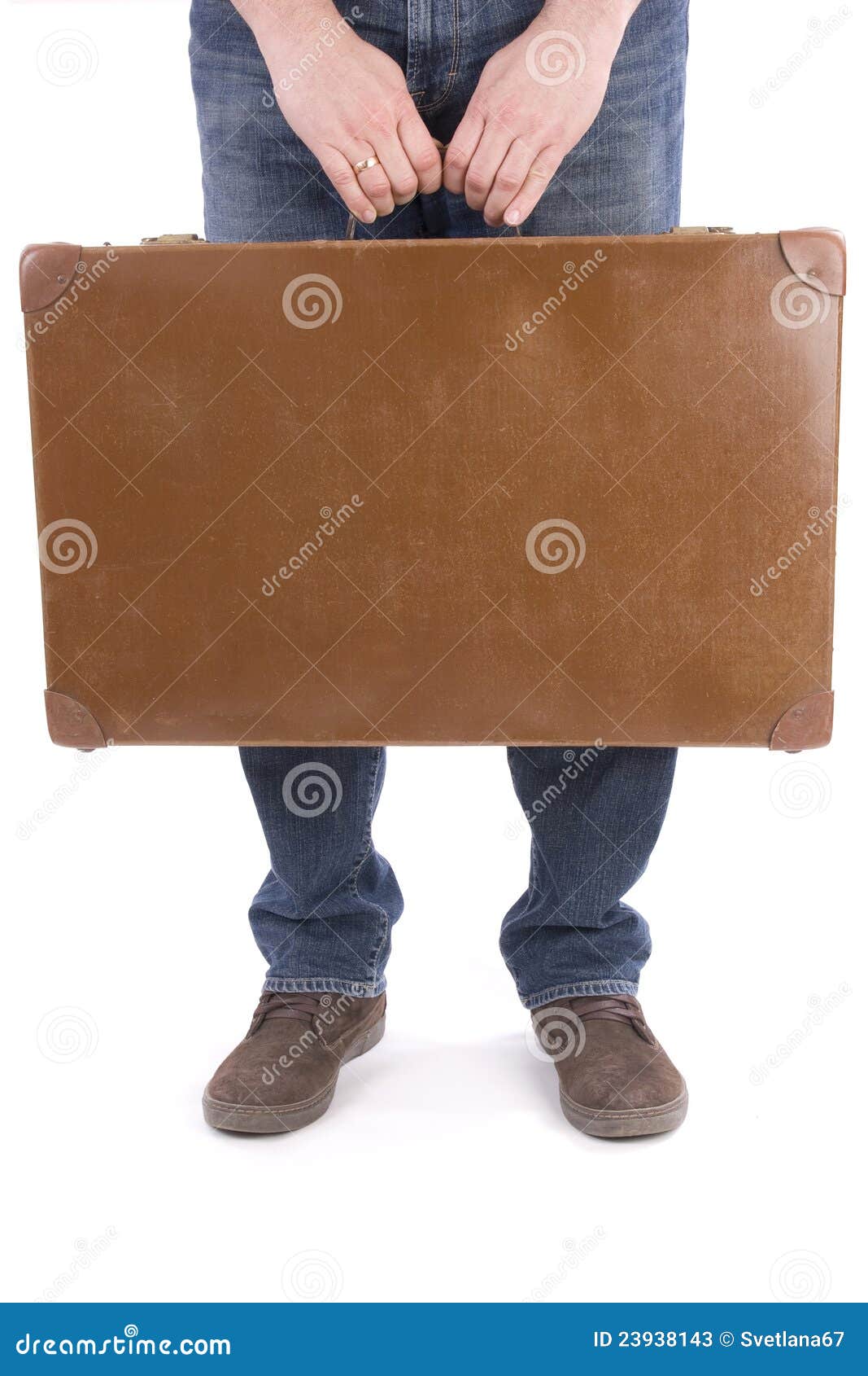 Man with old suitcase stock image. Image of background - 23938143