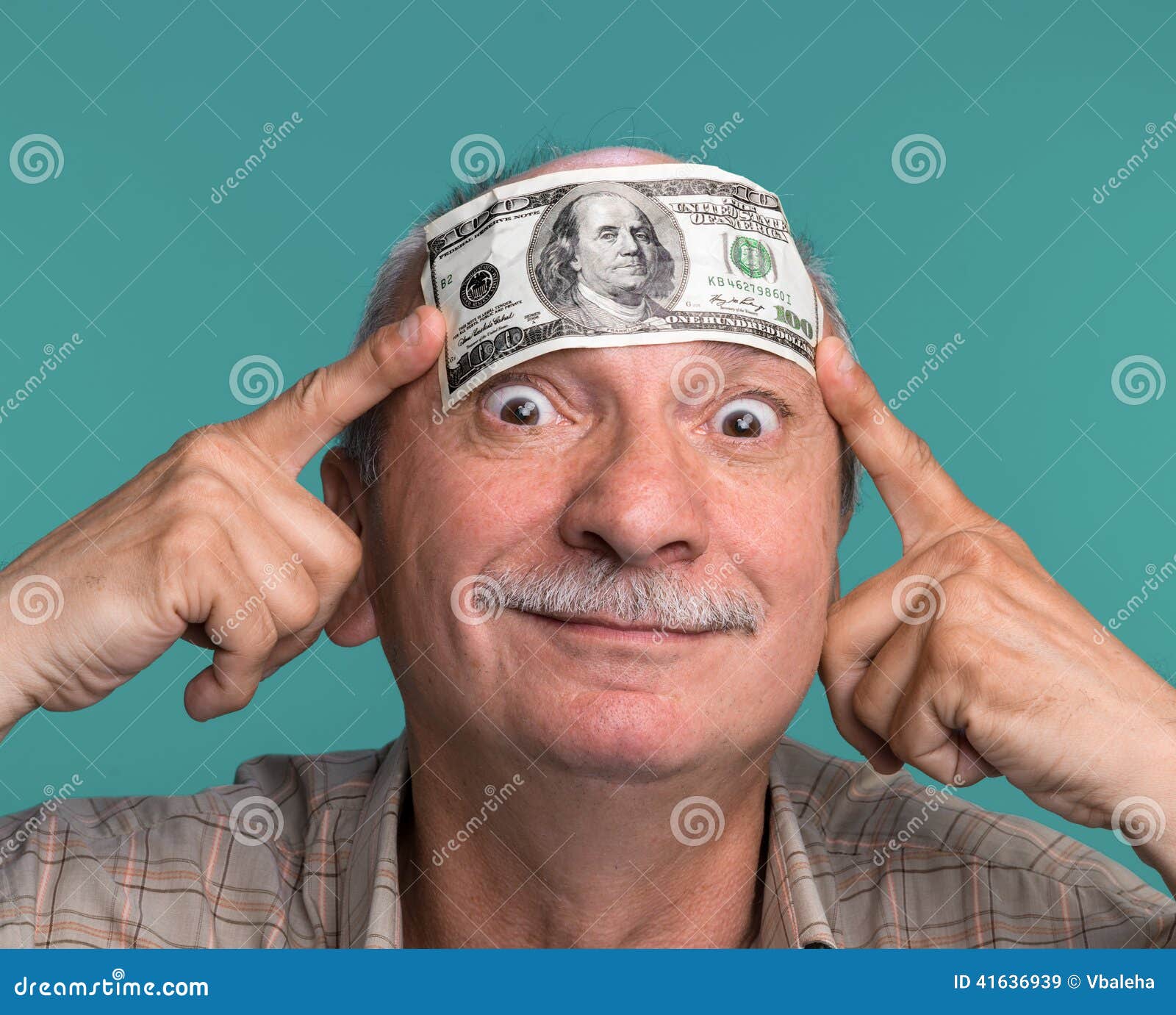 Man with one dollar bill stock image. Image of aged, holding - 41636939