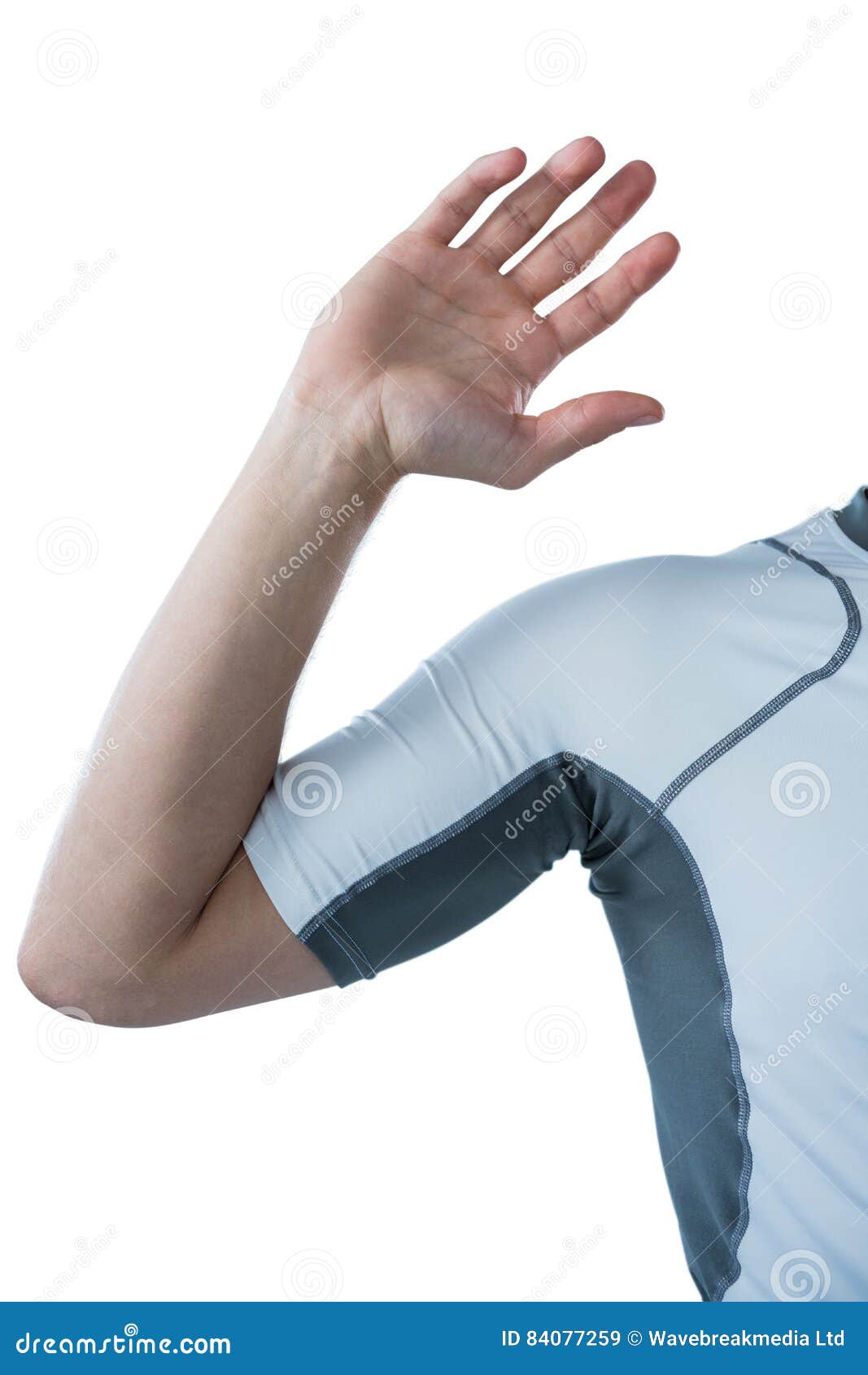 Man with one hand raised stock image. Image of adult - 84077259